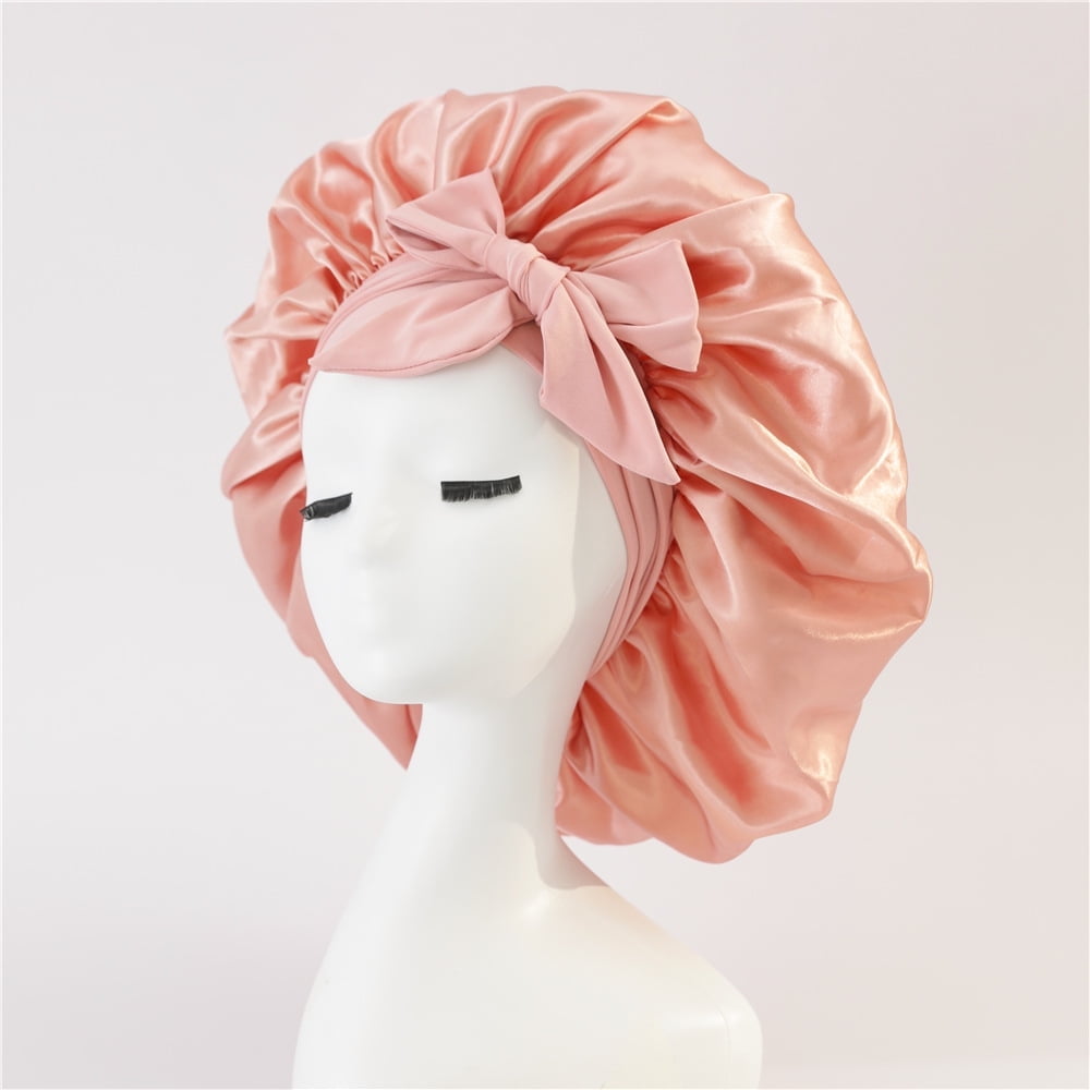 Silk Satin Hair Bonnet for Sleeping, Adjustable Bonnets Night Sleeping ...