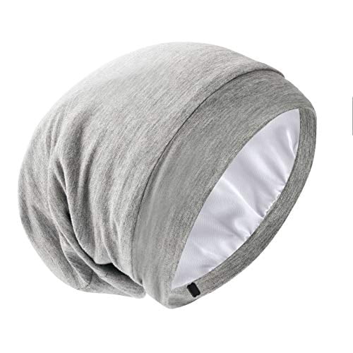 Silk Satin Lined Bonnet Sleep Cap - Adjustable Stay on All Night Hair ...