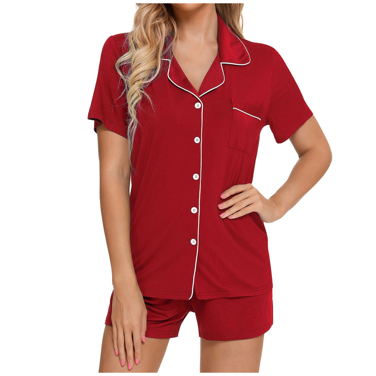 Silk Satin Pajama Set for Women 2 Piece Button Down Womens Pajamas ...
