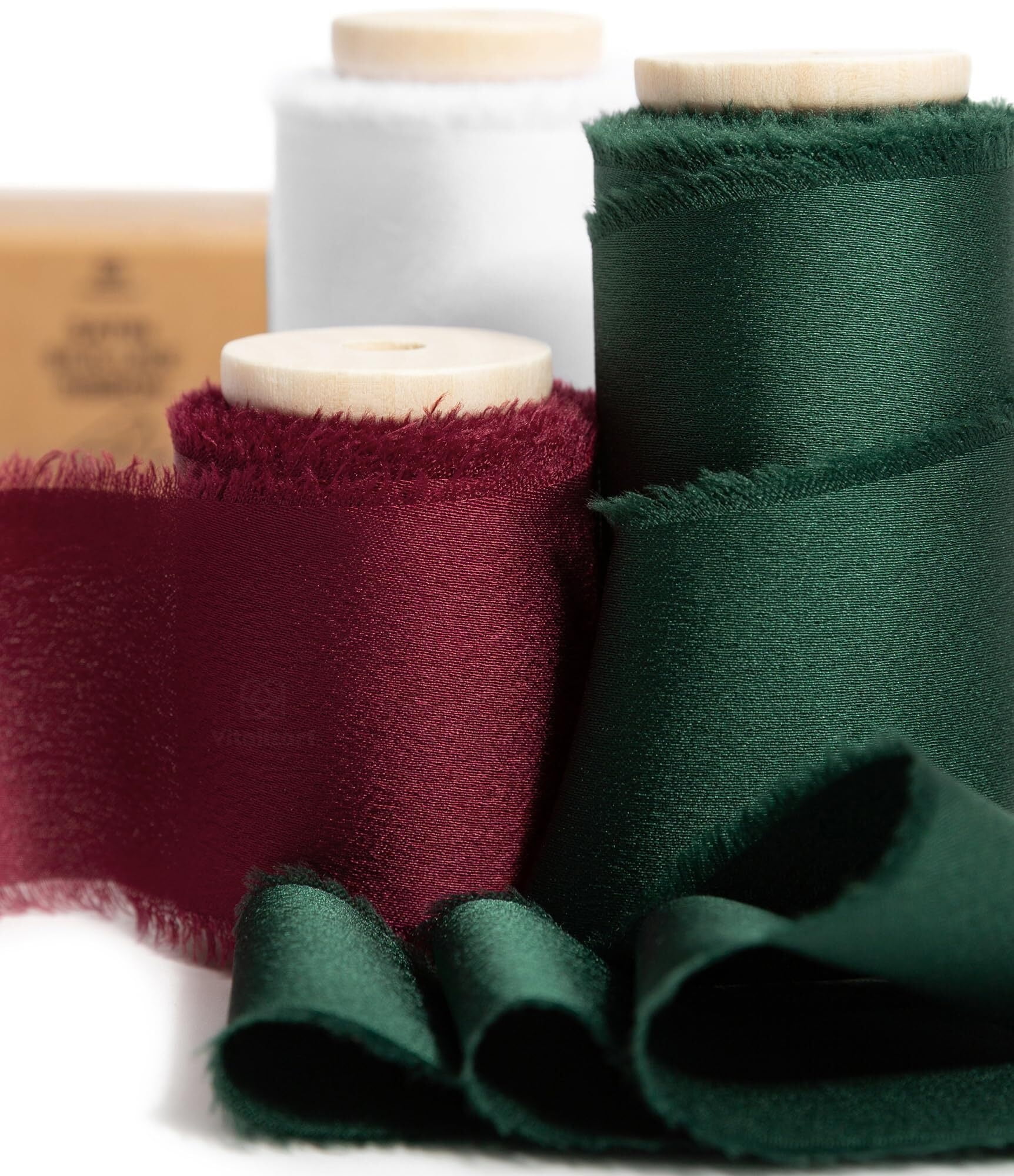 Silk Satin Ribbon 1-1/2 inch x 15 Yard with Wooden Spool Champagne ...
