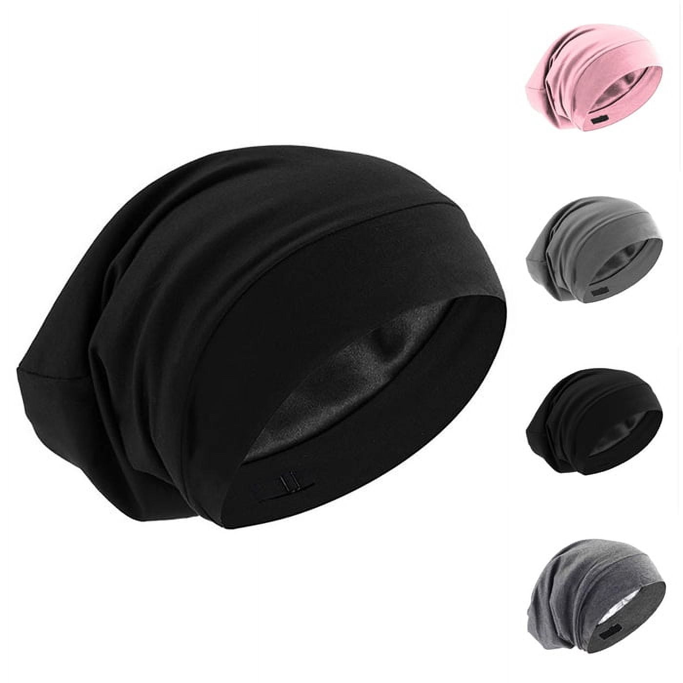 Silk Satin Sleep Cap Bonnet Hair Cover for Sleeping Silk Lined Beanie ...