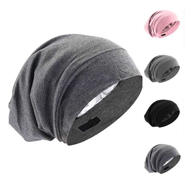 Silk Satin Sleep Cap Bonnet Hair Cover for Sleeping Silk Lined Beanie ...