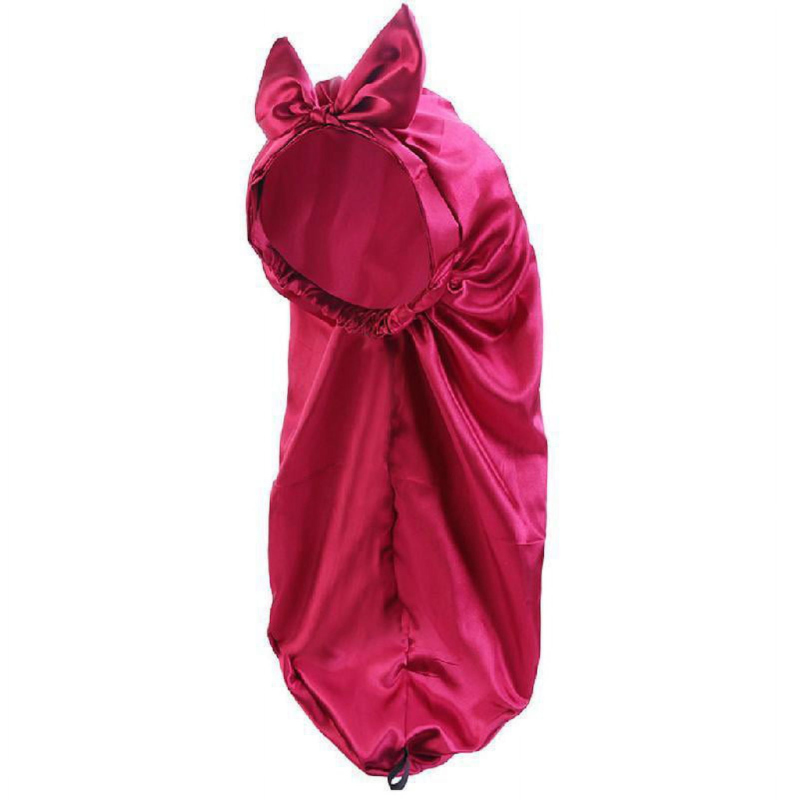 Silk Satin Women Night Sleep Cap Long Braid Hair Bonnet Hat Head Cover ...