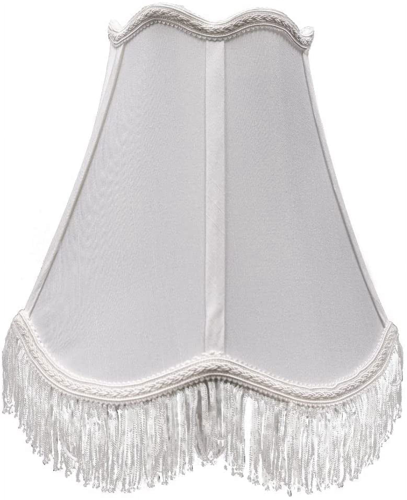 Silk Scalloped Bell 8 Inch Small Washer Lamp Shade with Fringe ...