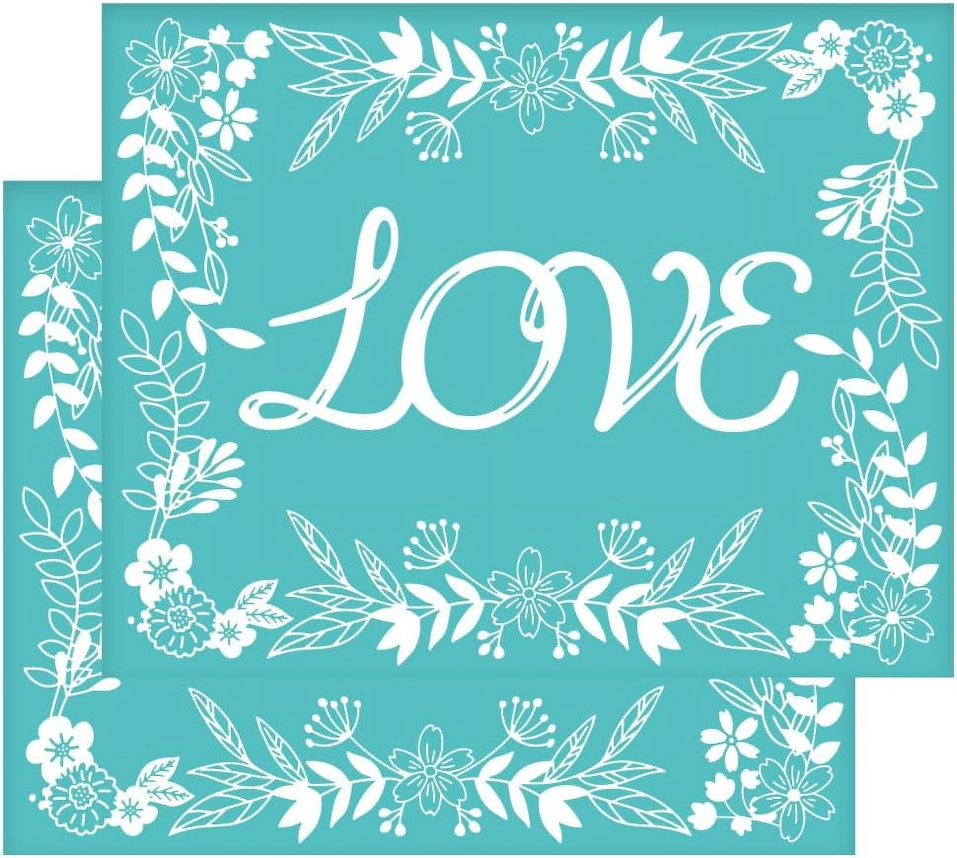 Silk Screen Stencils Love Flower Edges Reusable Silk Screen Stencils ...