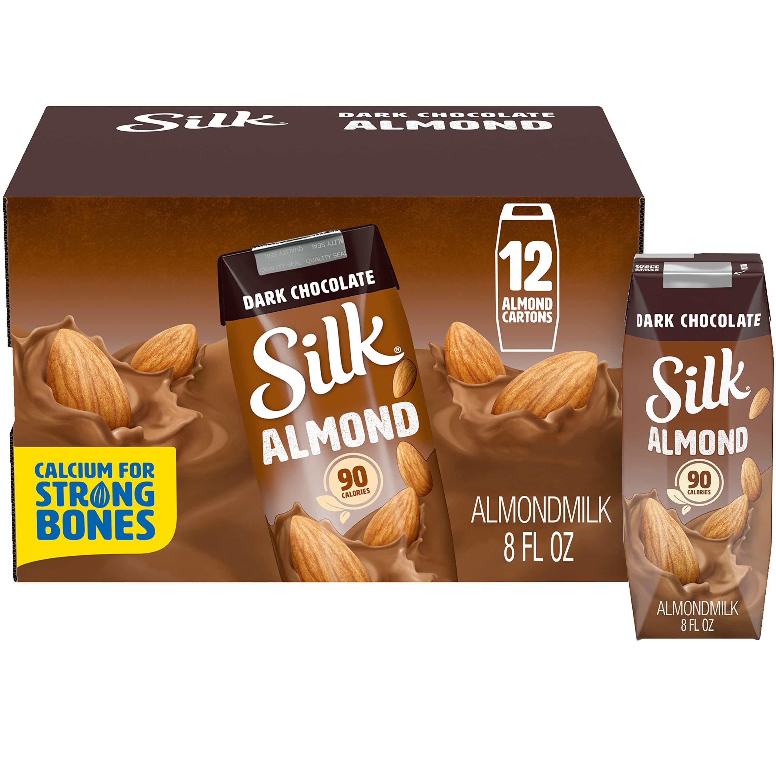 Silk Almond Milk Singles, Dark Chocolate Flavored, Dairy-Free, Vegan ...