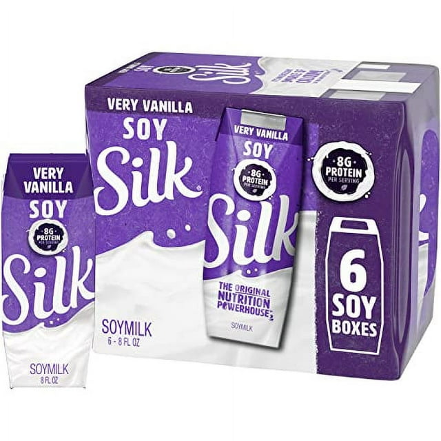 Silk Soy Milk Singles, Plant-Based, Very Vanilla, Dairy-Free, Vegan ...