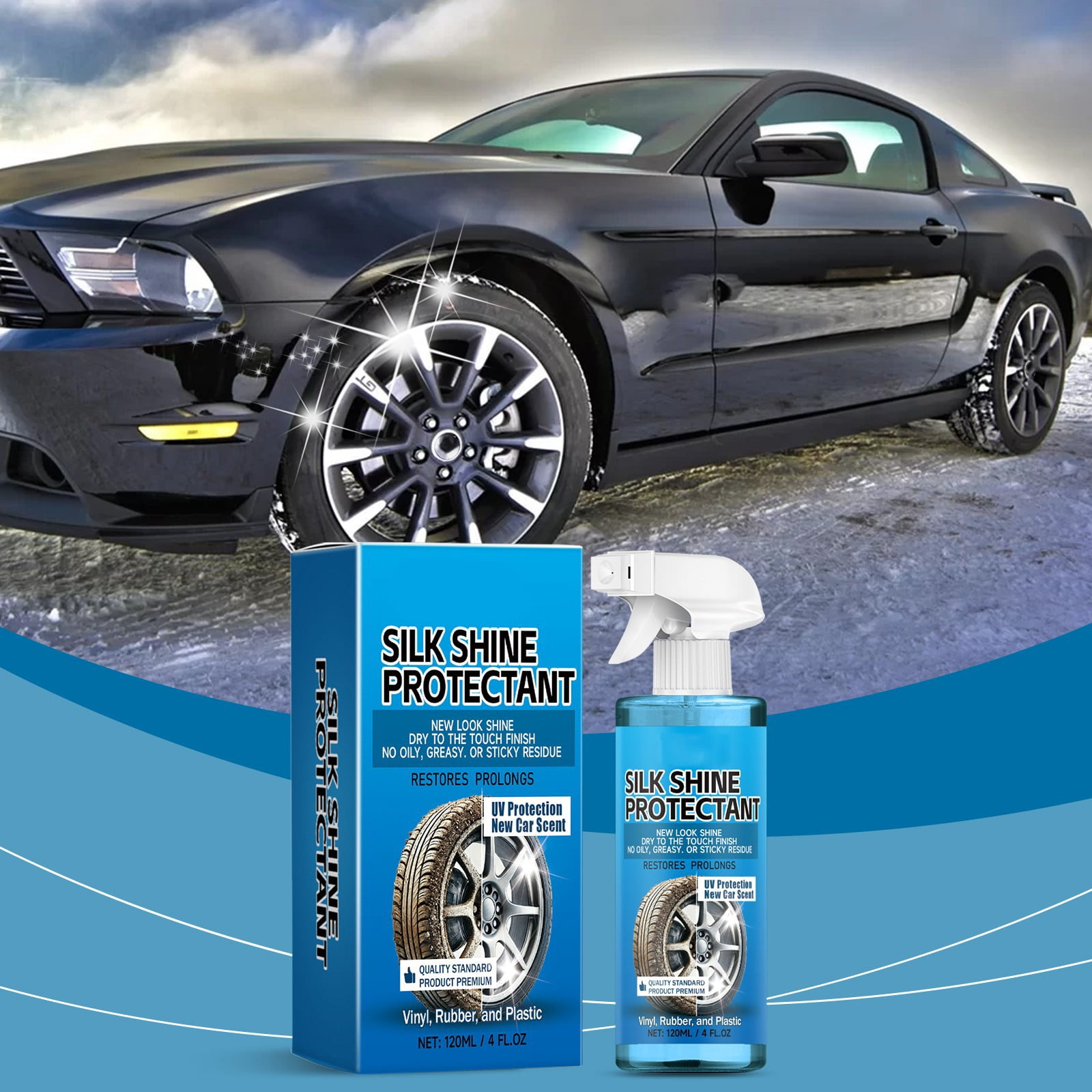 Silk Shine Spray Automobile Tire Brightener Silk Shine Protectant Aging ...