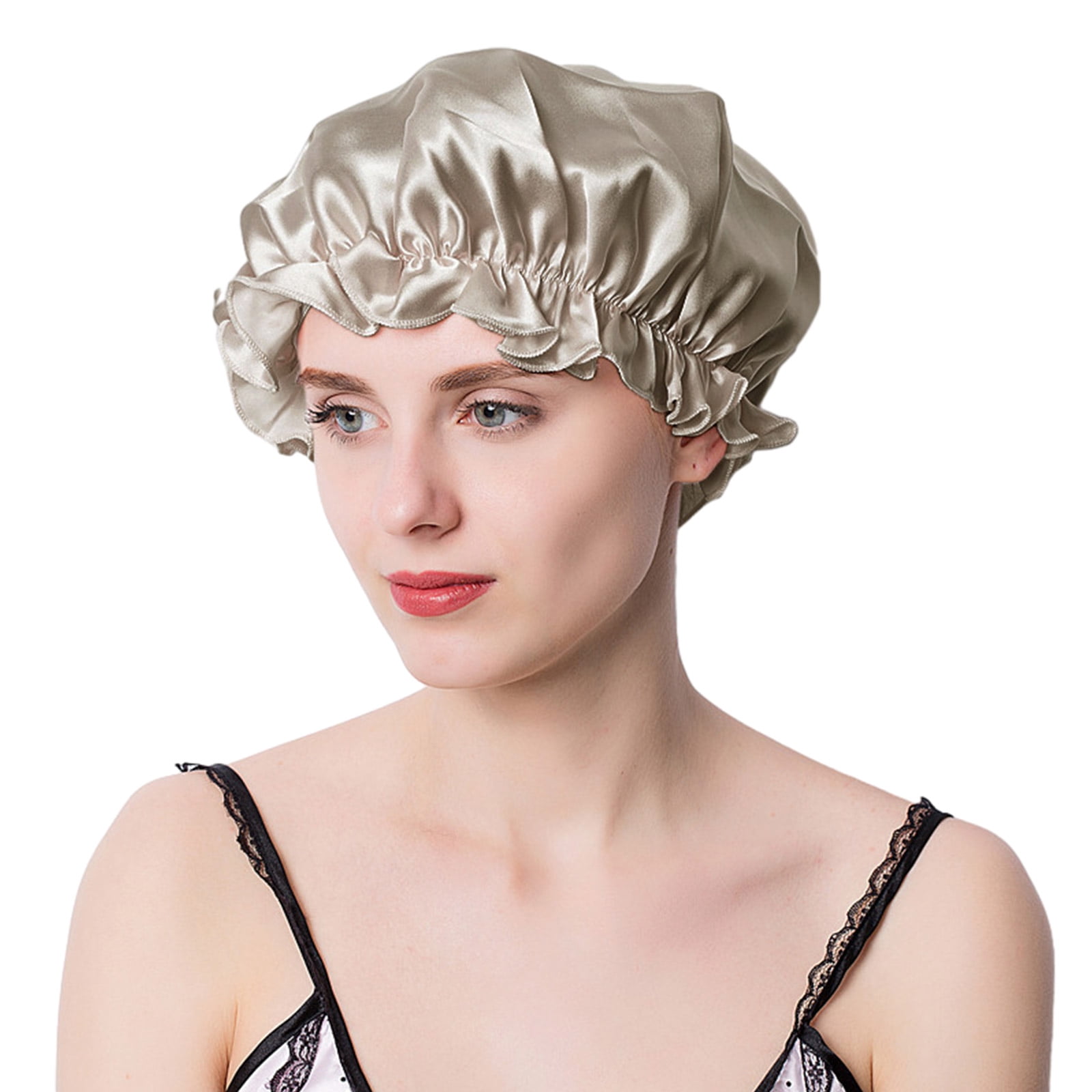 Silk Shower Cap for Hair Protections Comfortable Sleep Bonnet Sleep Cap ...