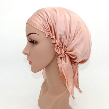 African Print Satin Bonnet With Long Ribbon Wrap Double Layer Head Wrap ...