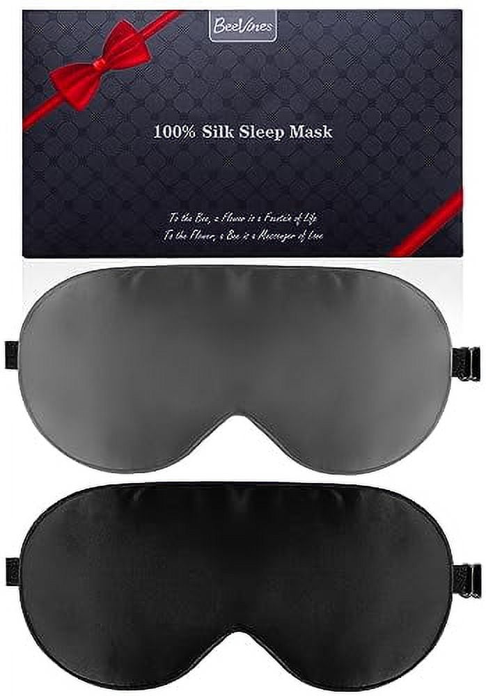 Silk Sleeping Mask, 2 Packs 100% Real Natural Silk Eye Mask with ...
