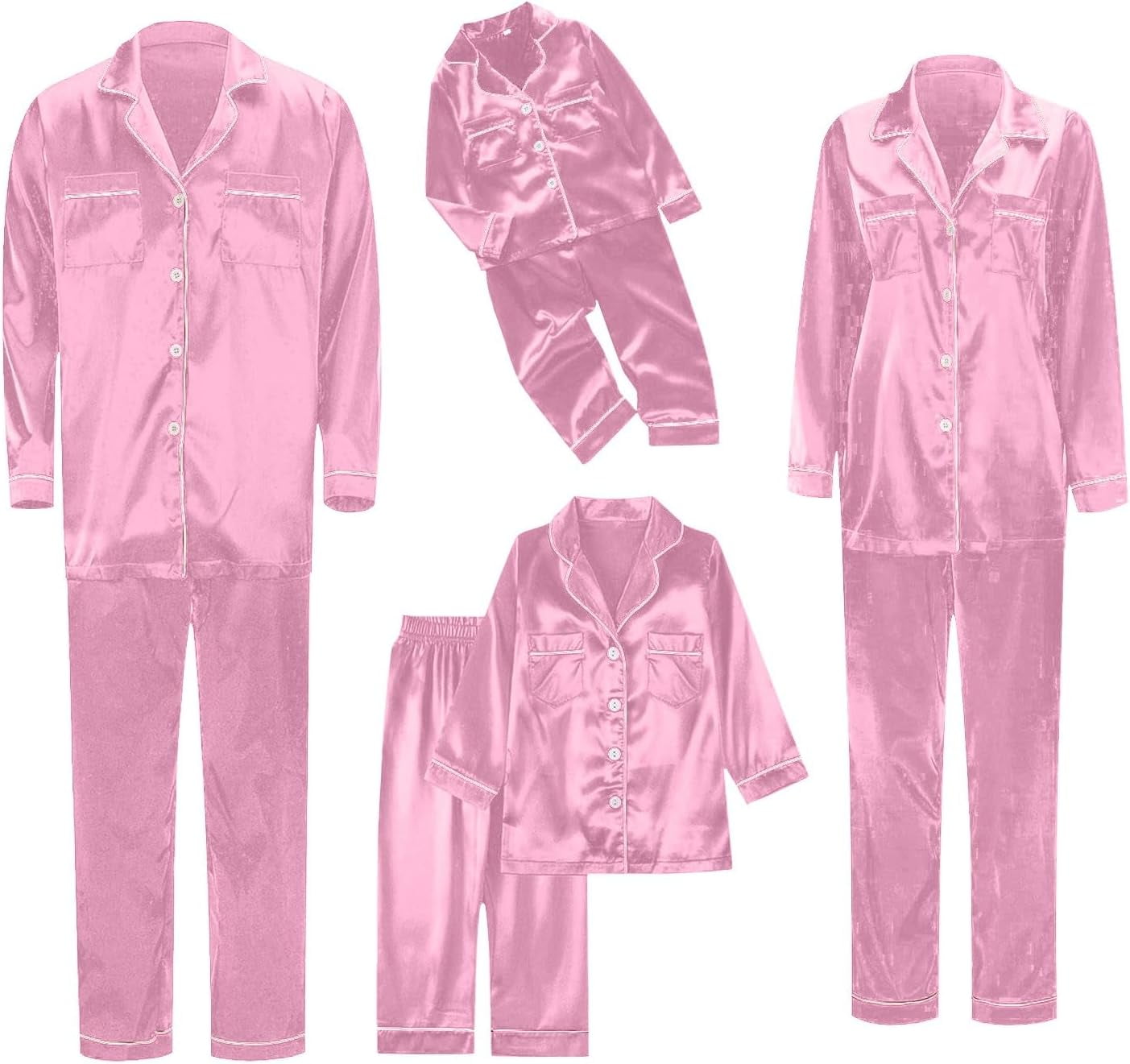 Silk Stain Family Pajamas Matching Sets 2024 Button Down Shirt and ...