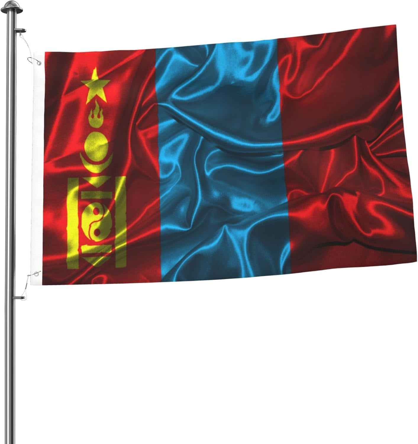 Silk Style Flag Of The Mongolian People's Republic Flag 2x3 Ft Double ...