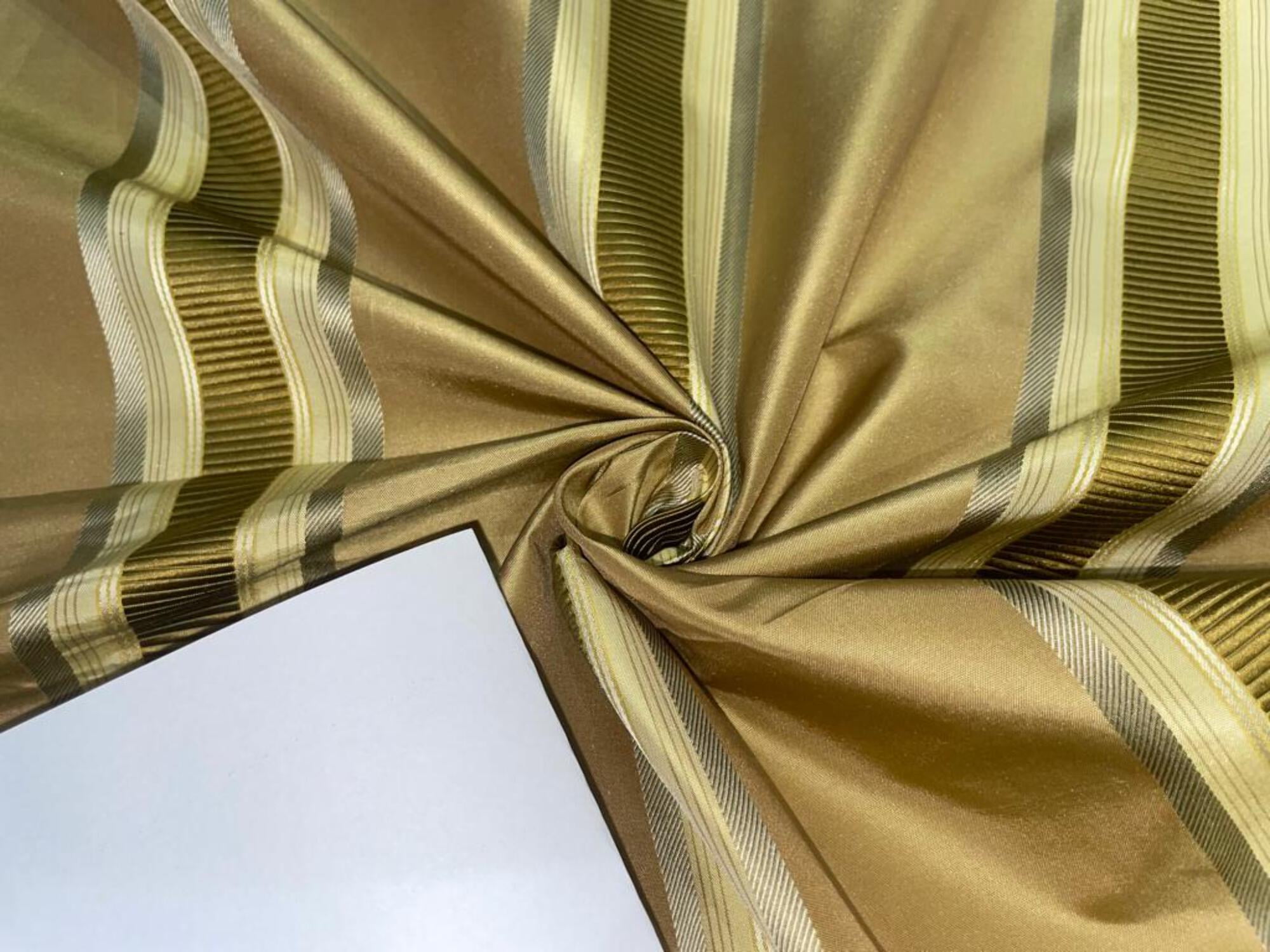 Silk Taffeta Fabric Shades of Gold Cream colour with satin stripes 54" wide Taf#S107 - Walmart.com