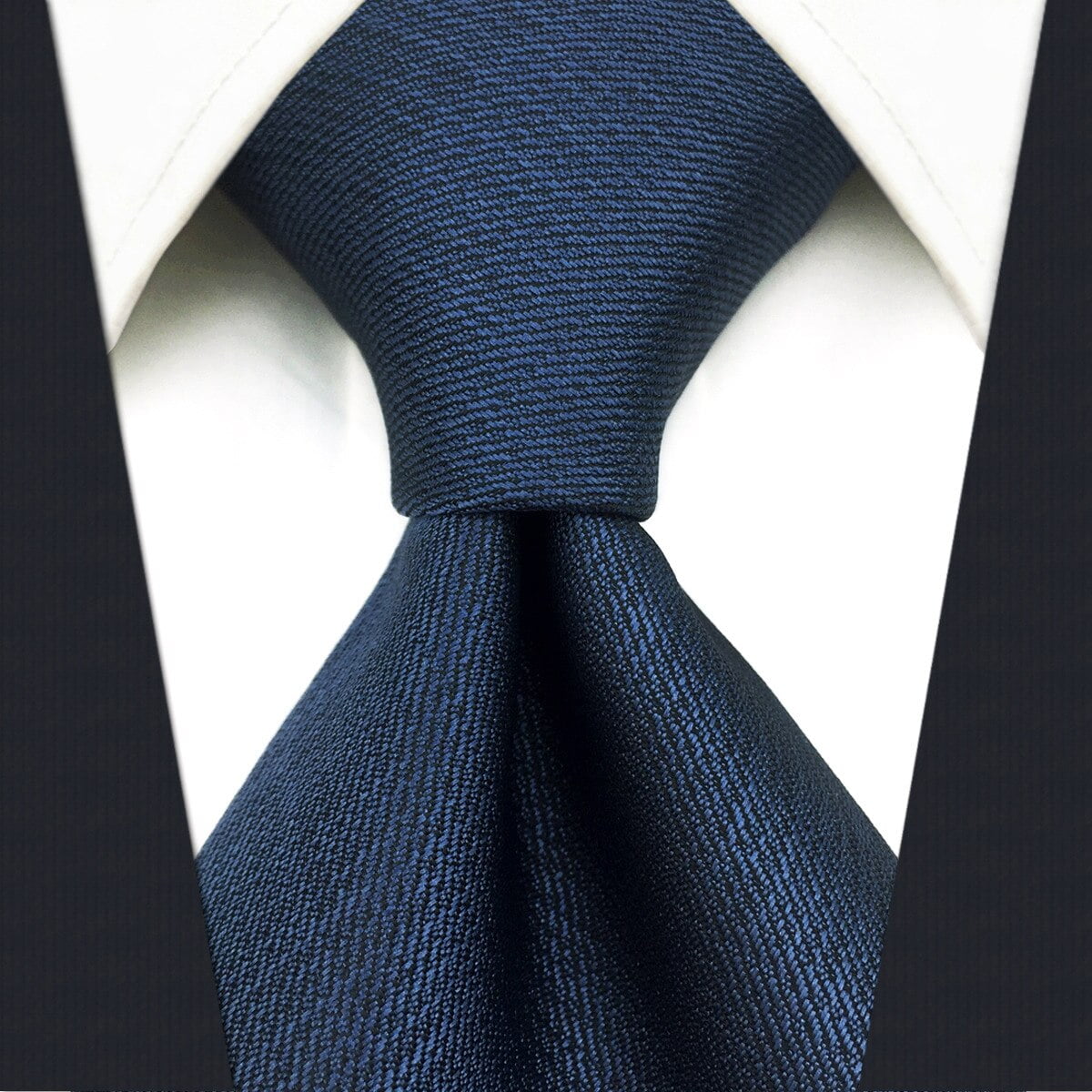 Silk Ties for Men Neckties Modern Navy Solid Extra Long Size 63 ...