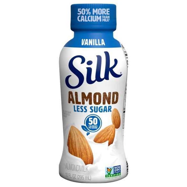 Silk Unsweetened Vanilla Almond Milk, 10 Fluid Ounce Aseptic - 12 per ...