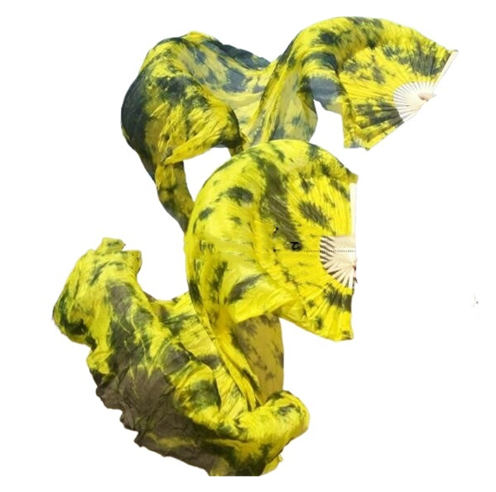Silk Veil Belly Dance Dancing Hand Tie Dye Fan Veils Length For Women ...