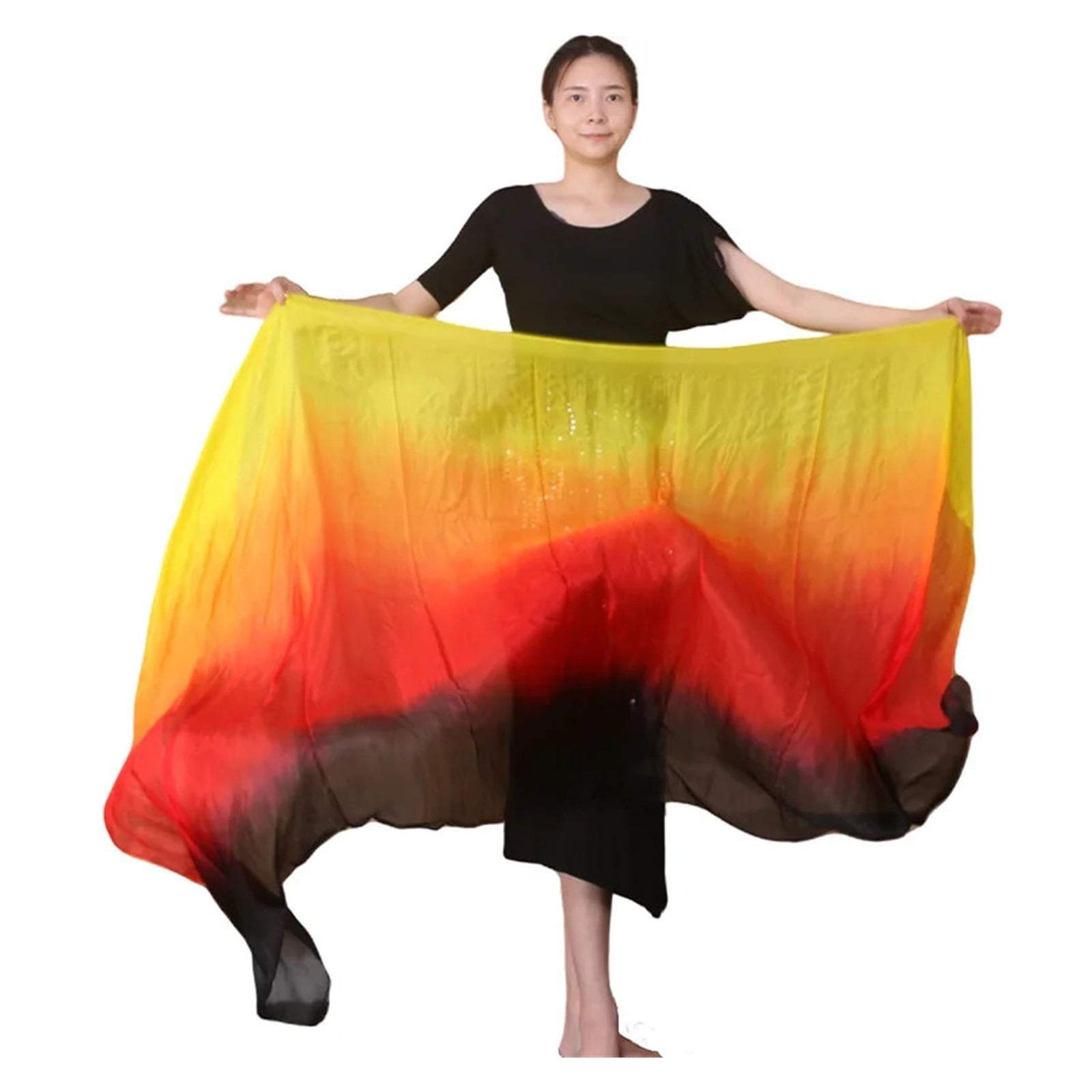 Silk Veil Belly Dance Scarf Gradient Silk Veil Shawls Women Hand Thrown ...