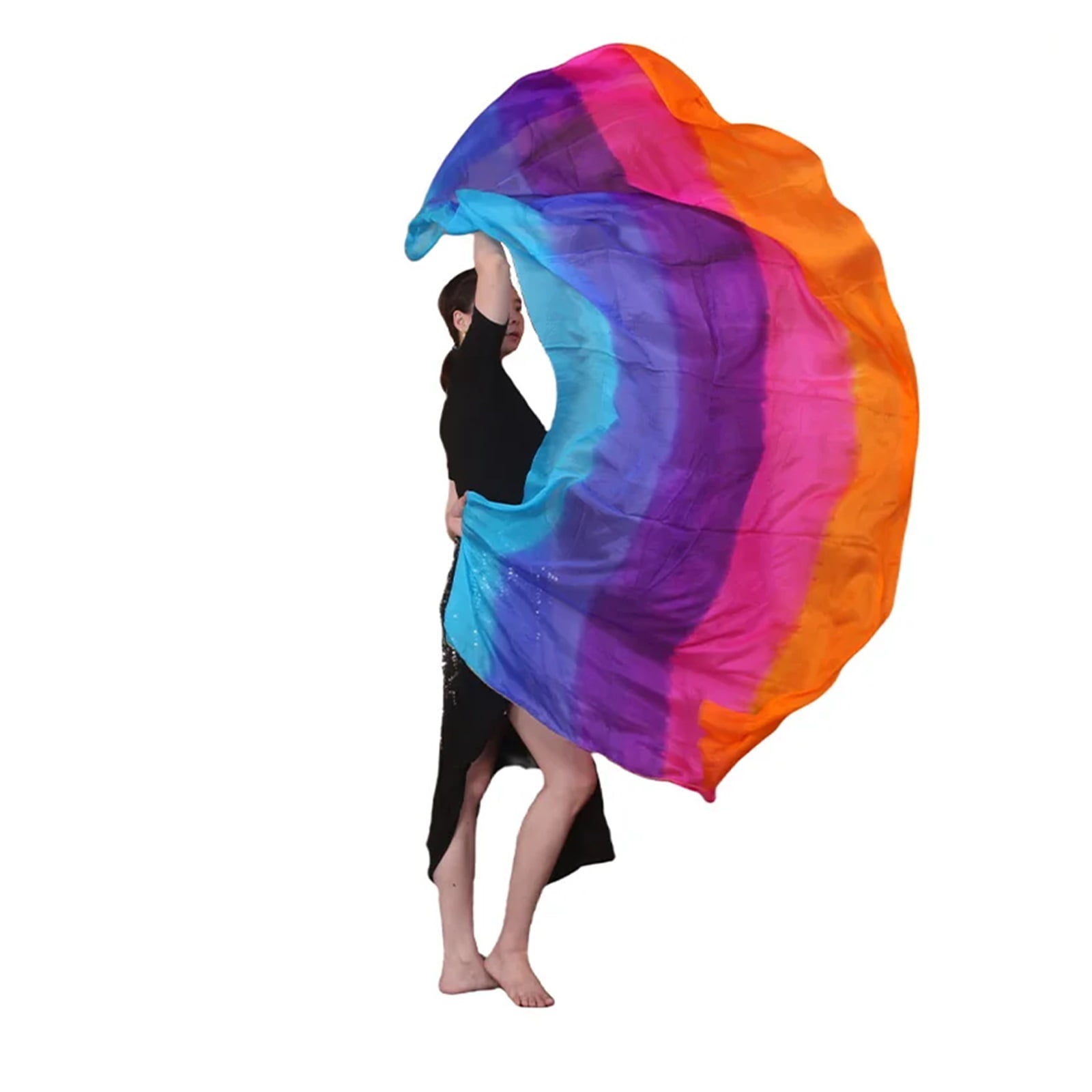 Silk Veil Belly Dance Scarf Gradient Silk Veil Shawls Women Hand Thrown ...