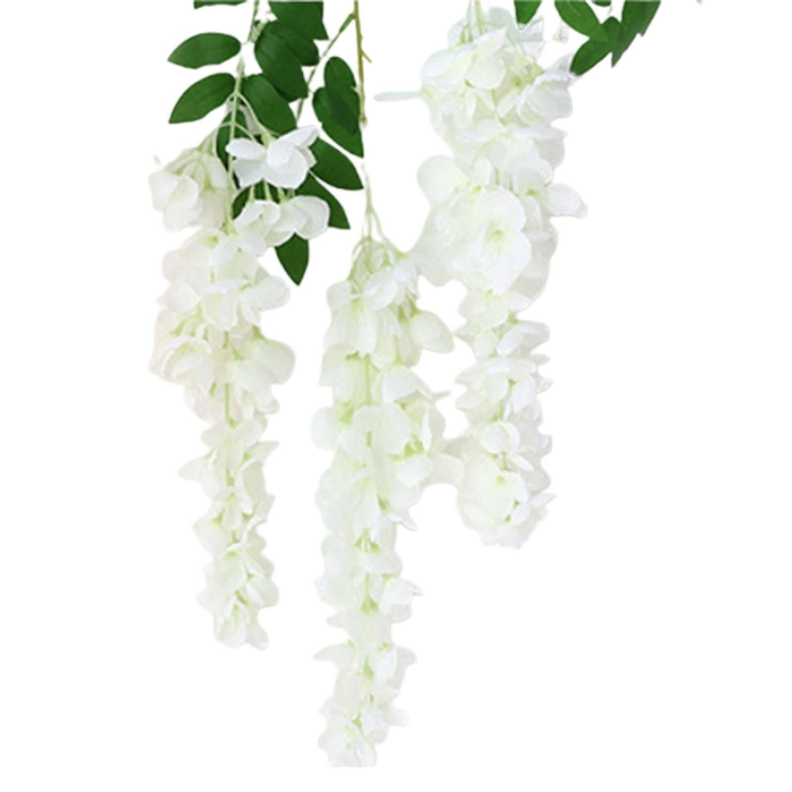 Silk Wisteria Flower Vines - Long Branches, Indoor Hanging Decoration ...