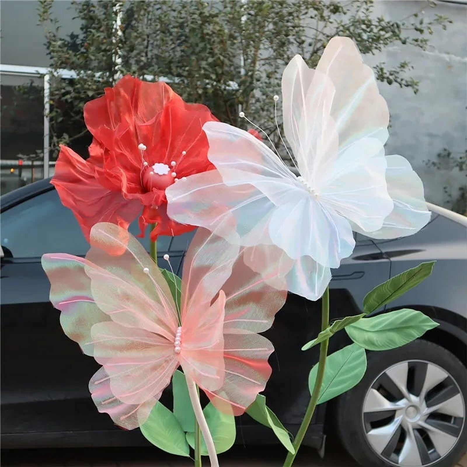 Silk Yarn Artificial Butterfly New Mariage Decor 50cm Fake Butterfly ...