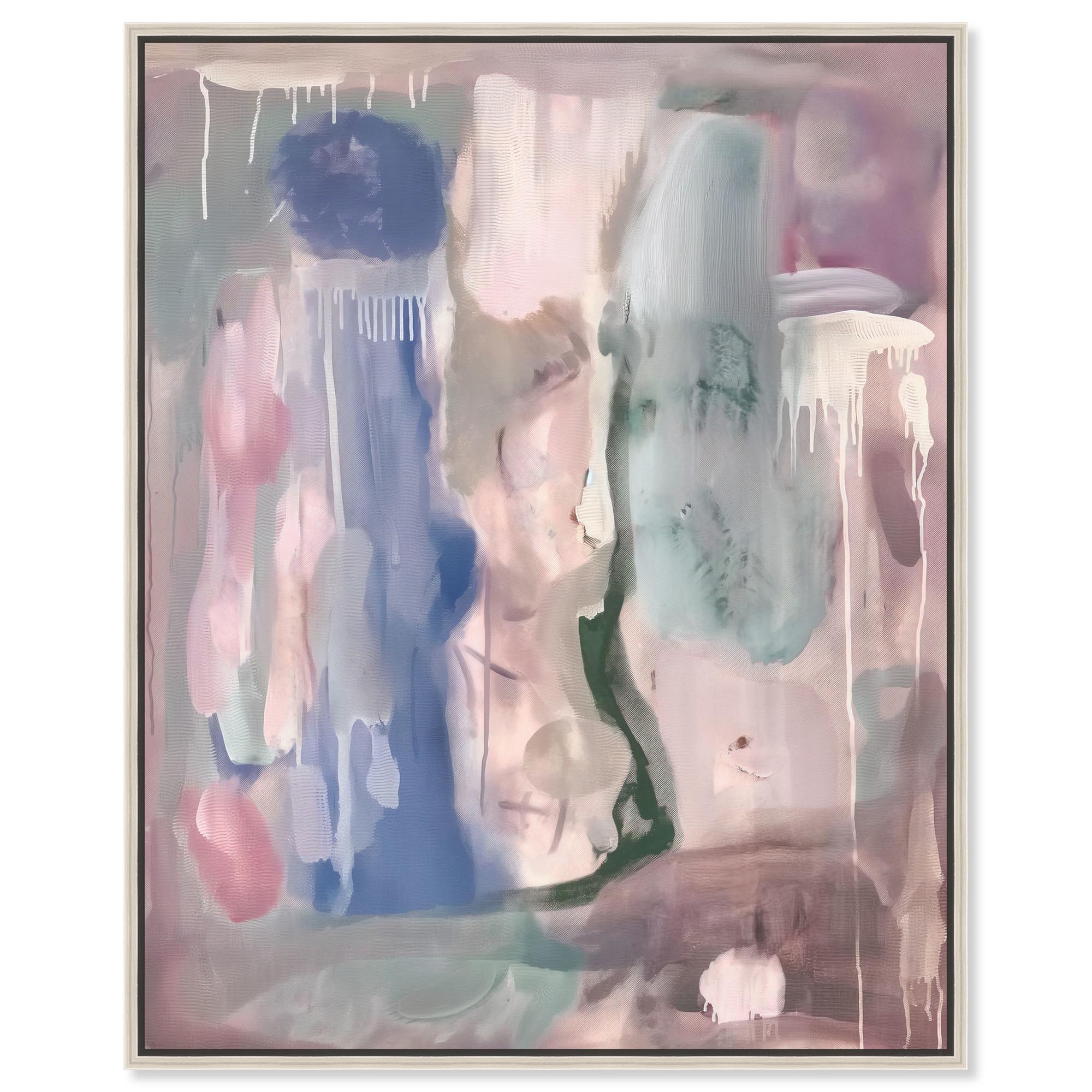 Silk and Satin II Canvas Pastel Abstract by Art Remedy, Silver Frame ...