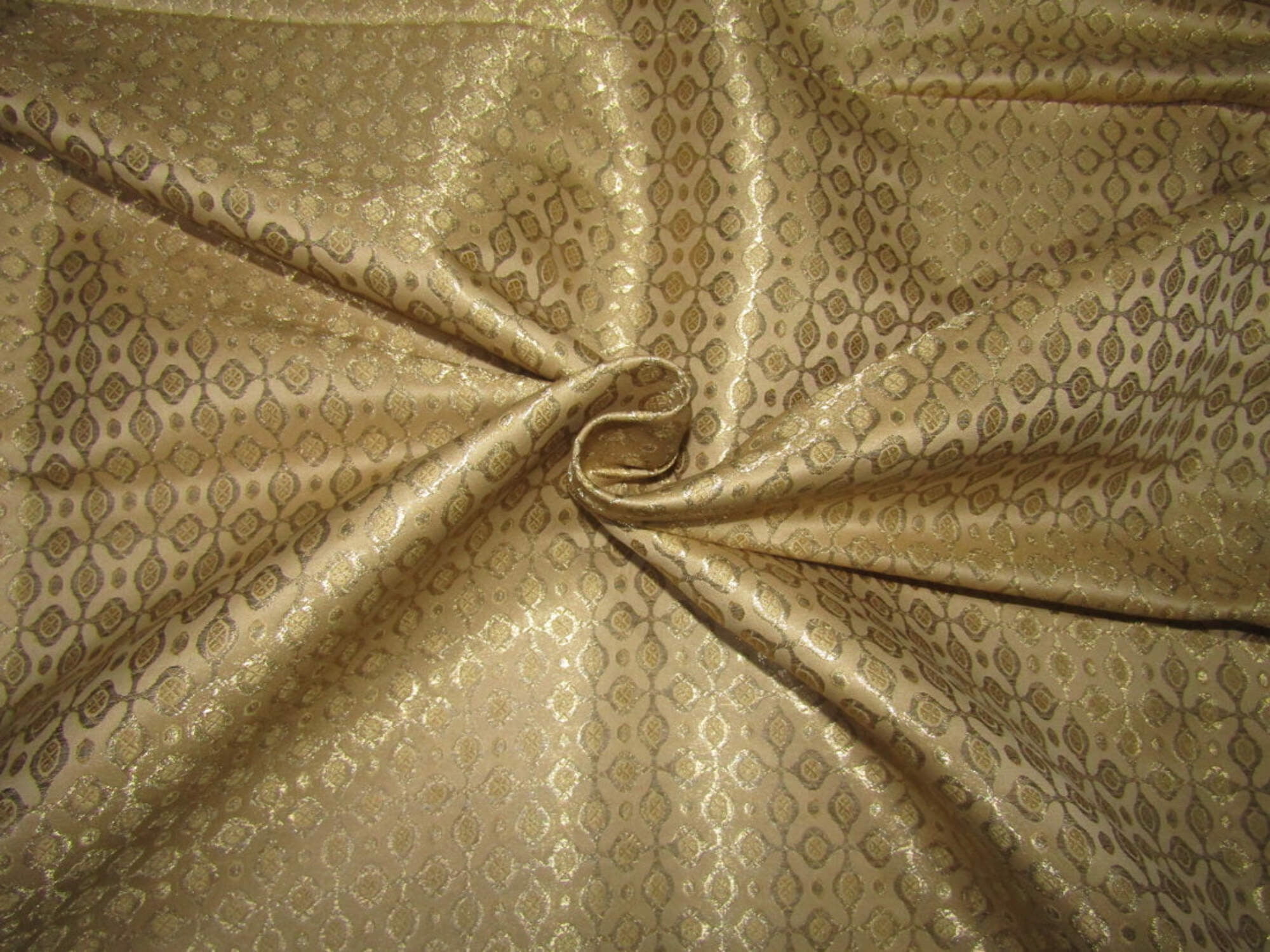 Silk brocade fabric gold color x metallic gold vestment 44" wide ...