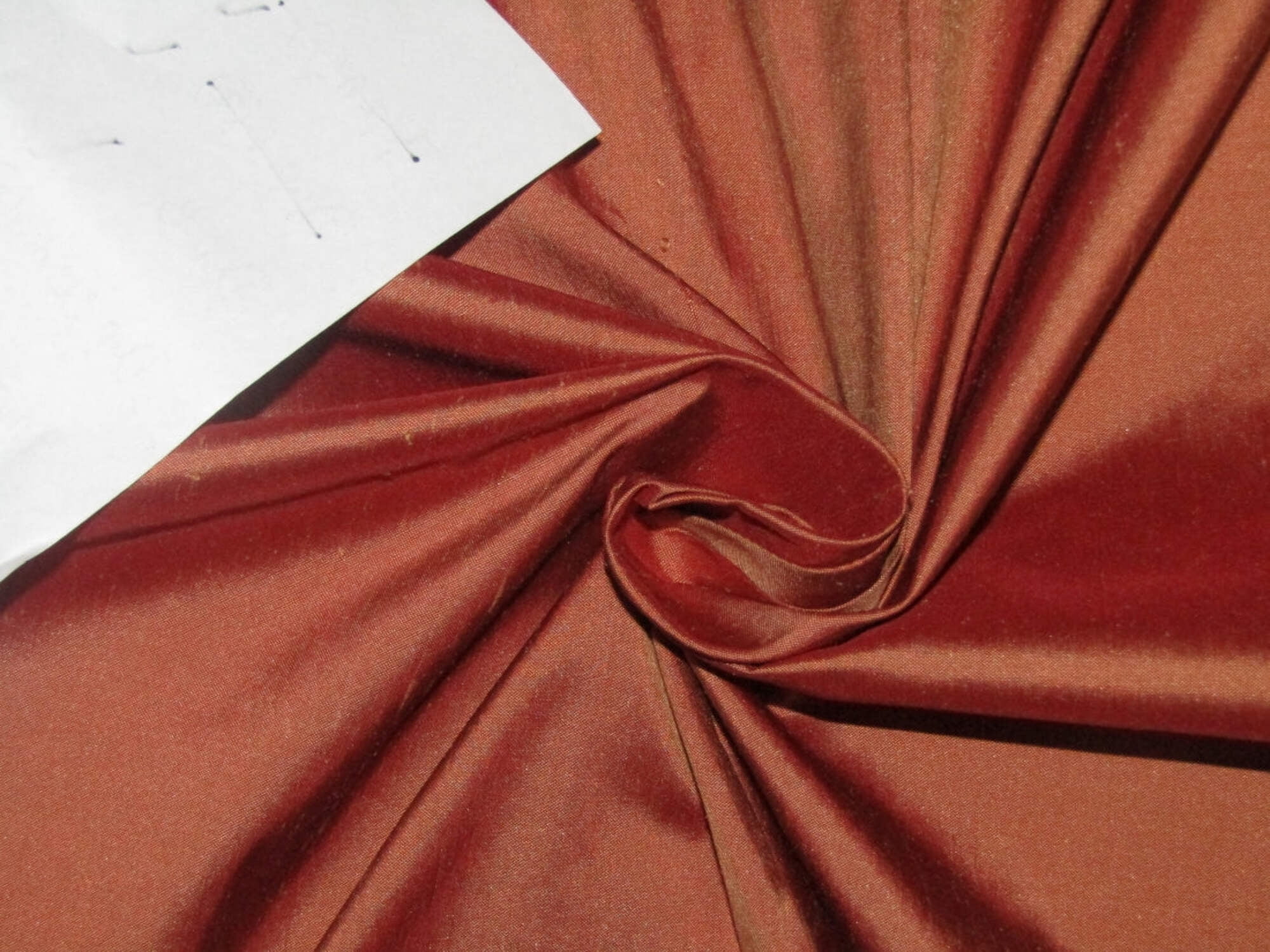 Silk dupioni fabric Rusty Orange color 54" wide DUP42[2] - Walmart.com