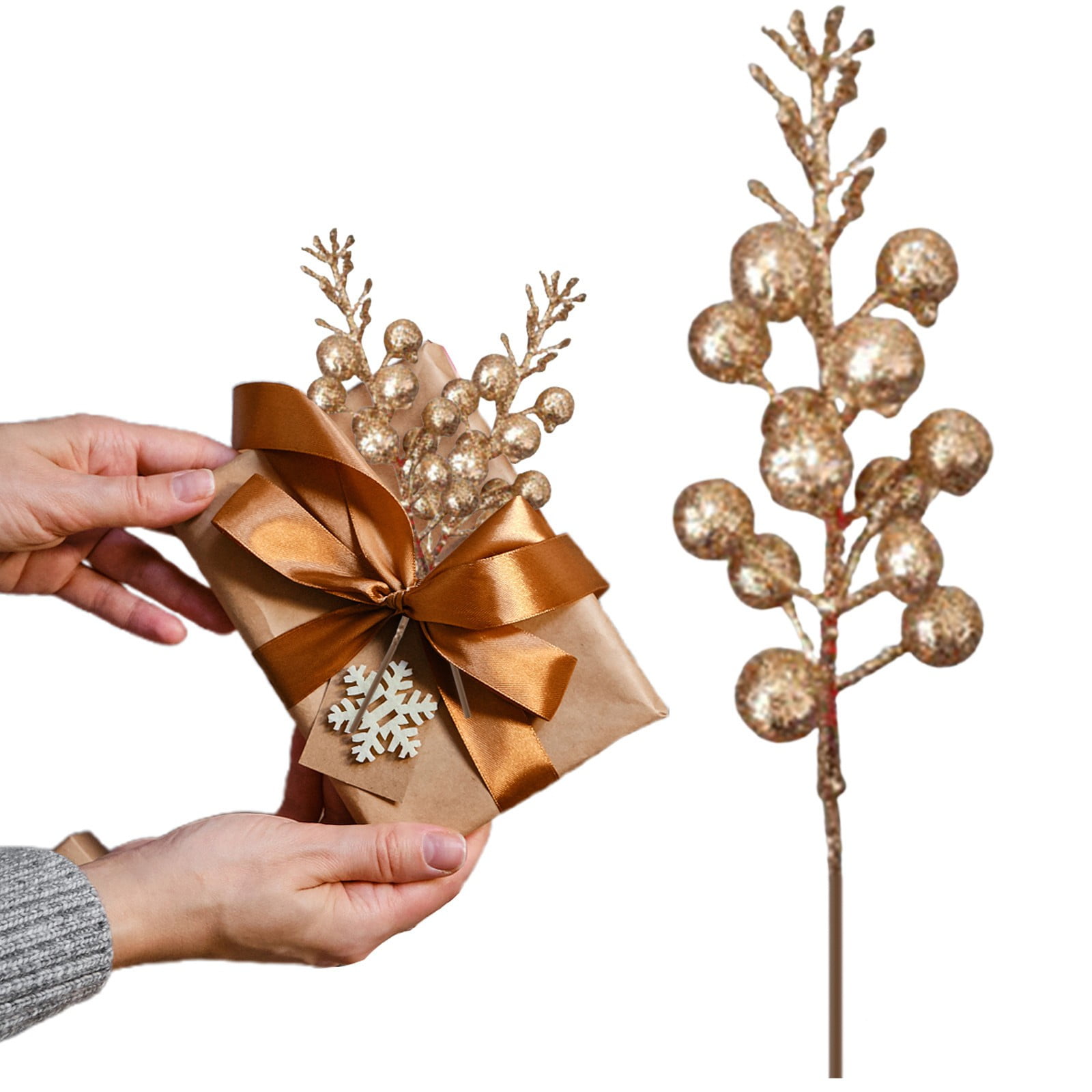 Silk flowers Sparkling Berry Stems Artificial Christmas Picking And ...