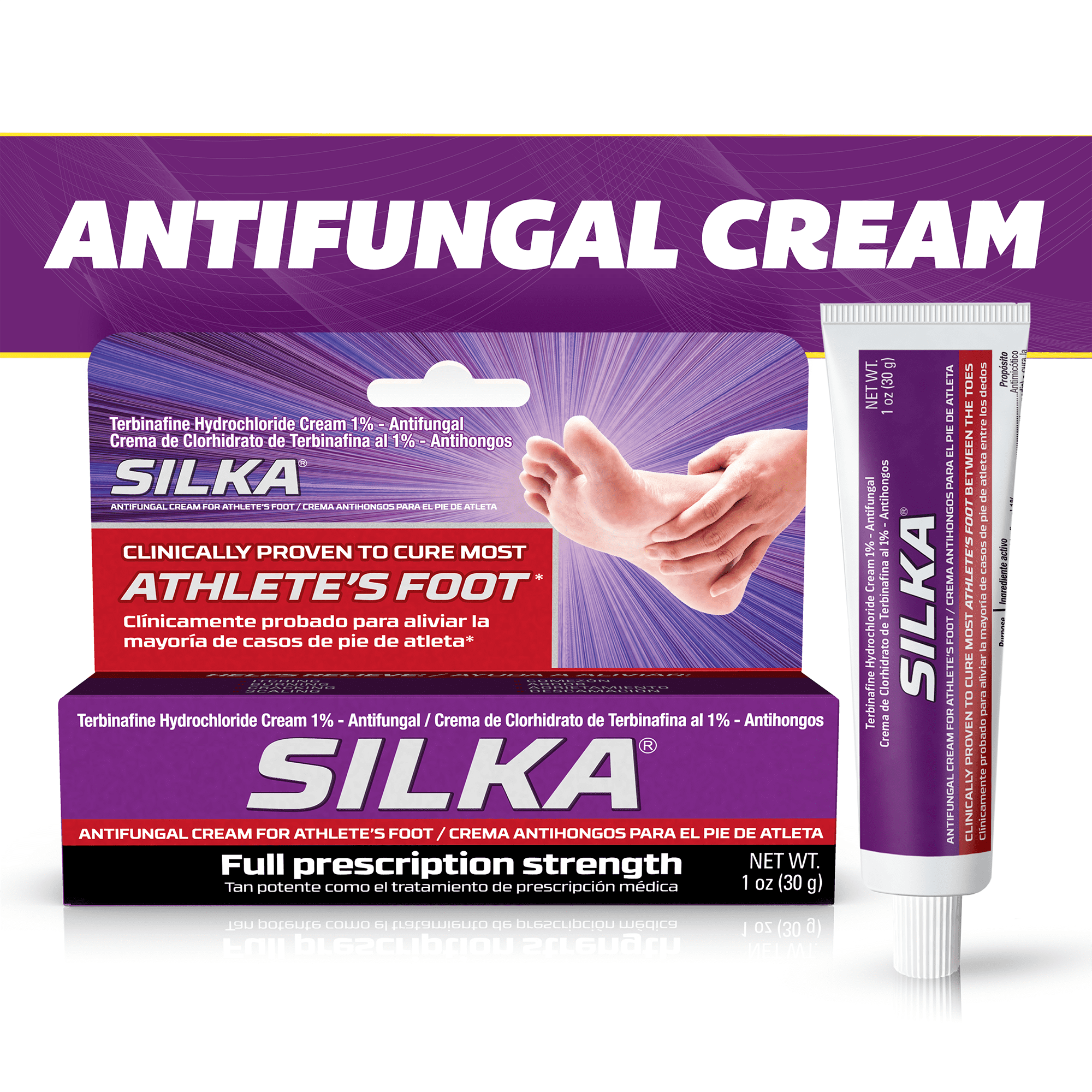Silka Antifungal Cream, Prescription Strength Fungus Foot Treatment ...