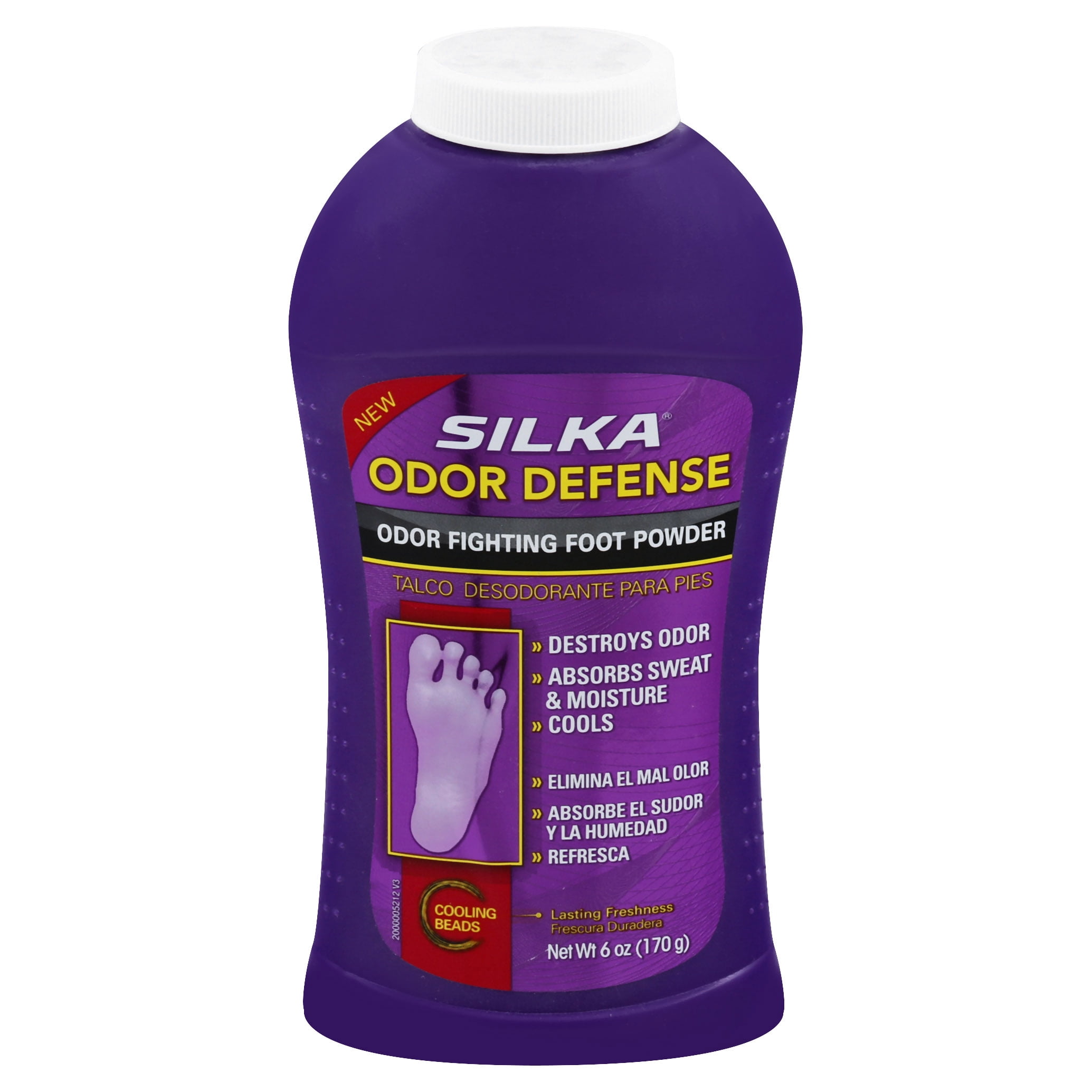 Silka Odor-Eliminating Foot & Shoe Powder: Sweat Absorbent, 6 oz ...