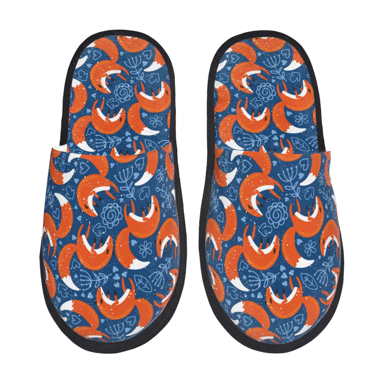 Silkie Abstract Vintage Fox and Plants Slippers for women and Men ...