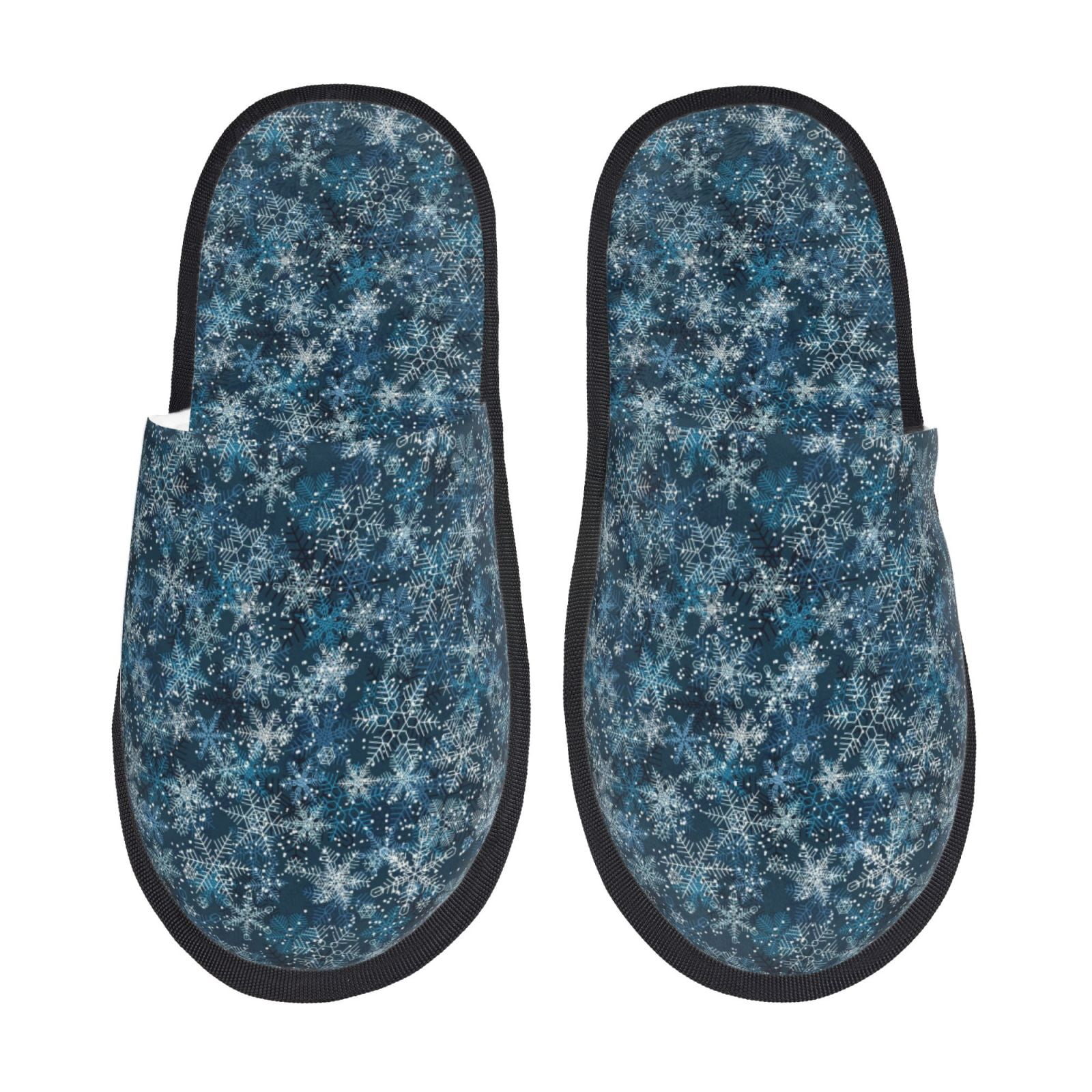 Silkie Blue and White Gradient Snowflake Slippers for women and Men ...