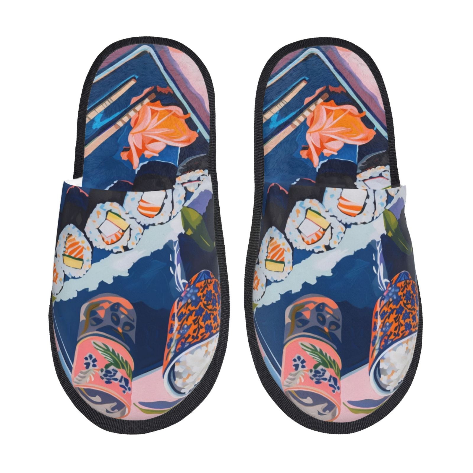 Silkie Colorful Sushi Food Art Slippers for women and Men, House Shoes ...