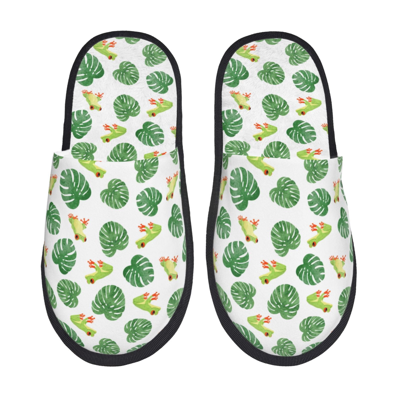 Silkie Frogs And Tropical Leaves Slippers for women and Men, House ...