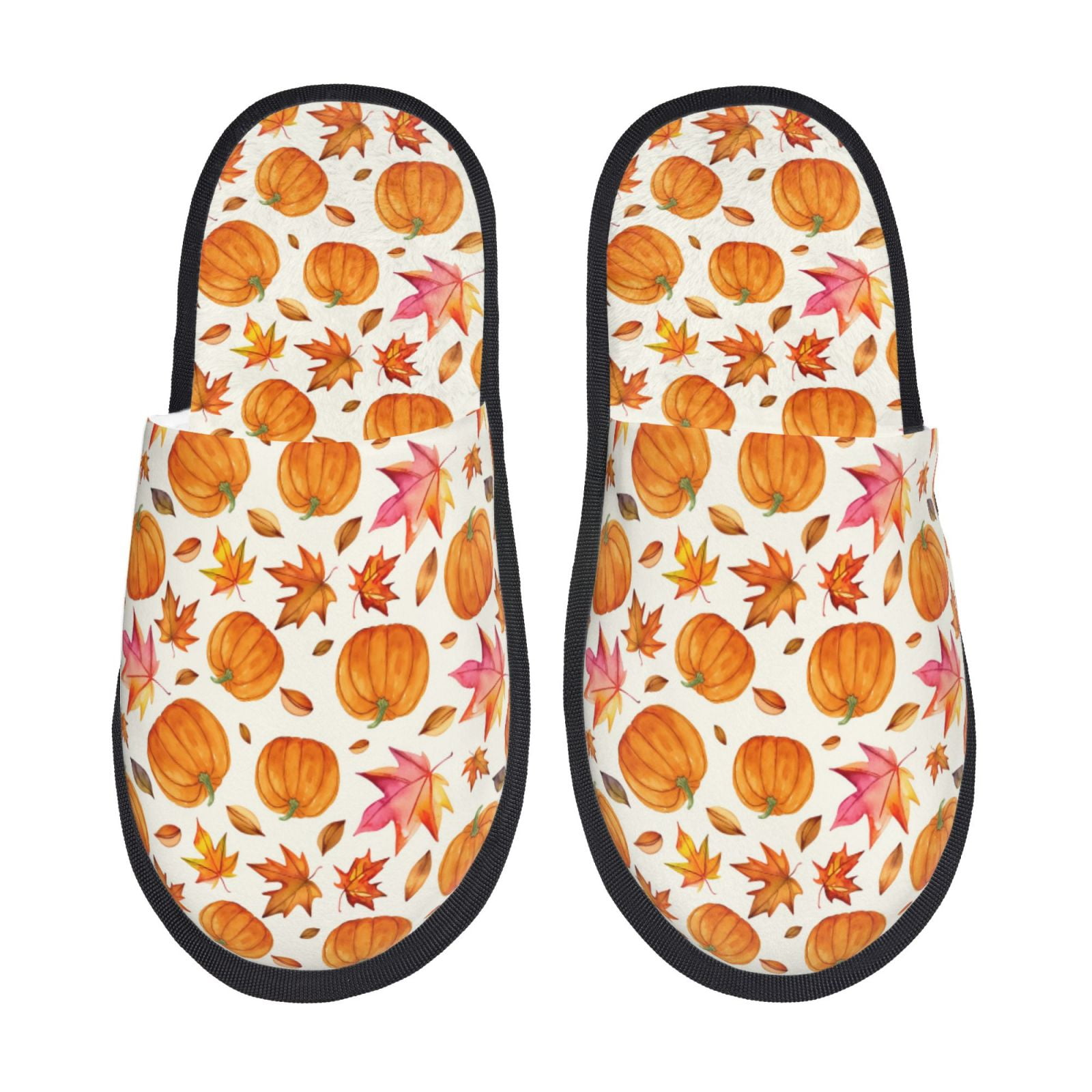 Silkie Orange Autumn Leaves Slippers for women and Men, House Shoes for ...