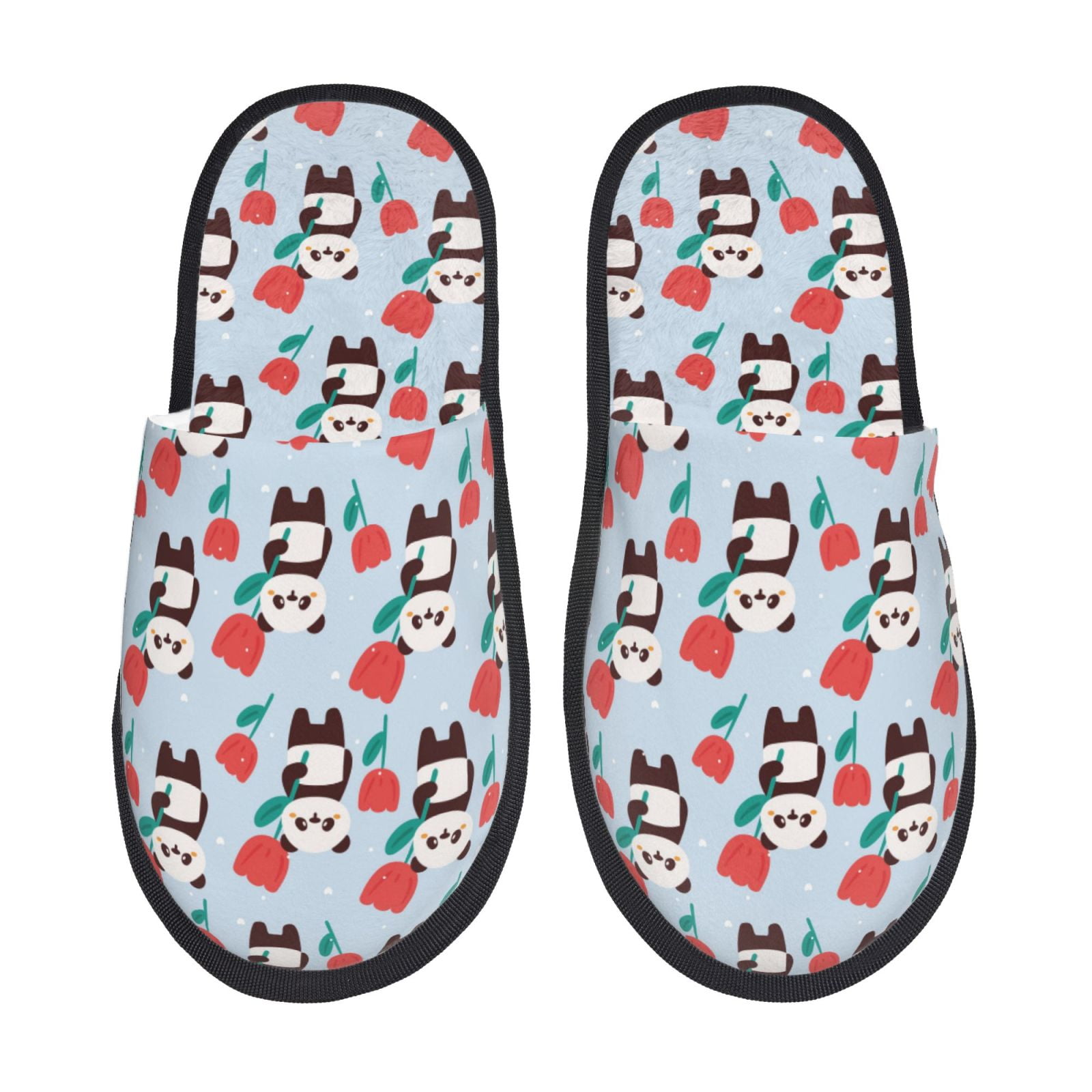 Silkie Panda And Rose Slippers for women and Men, House Shoes for ...