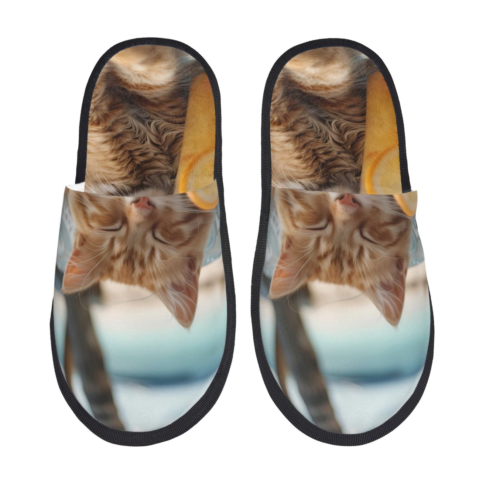 Silkie Relaxing Cat With Orange Juice Slippers for women and Men, House ...