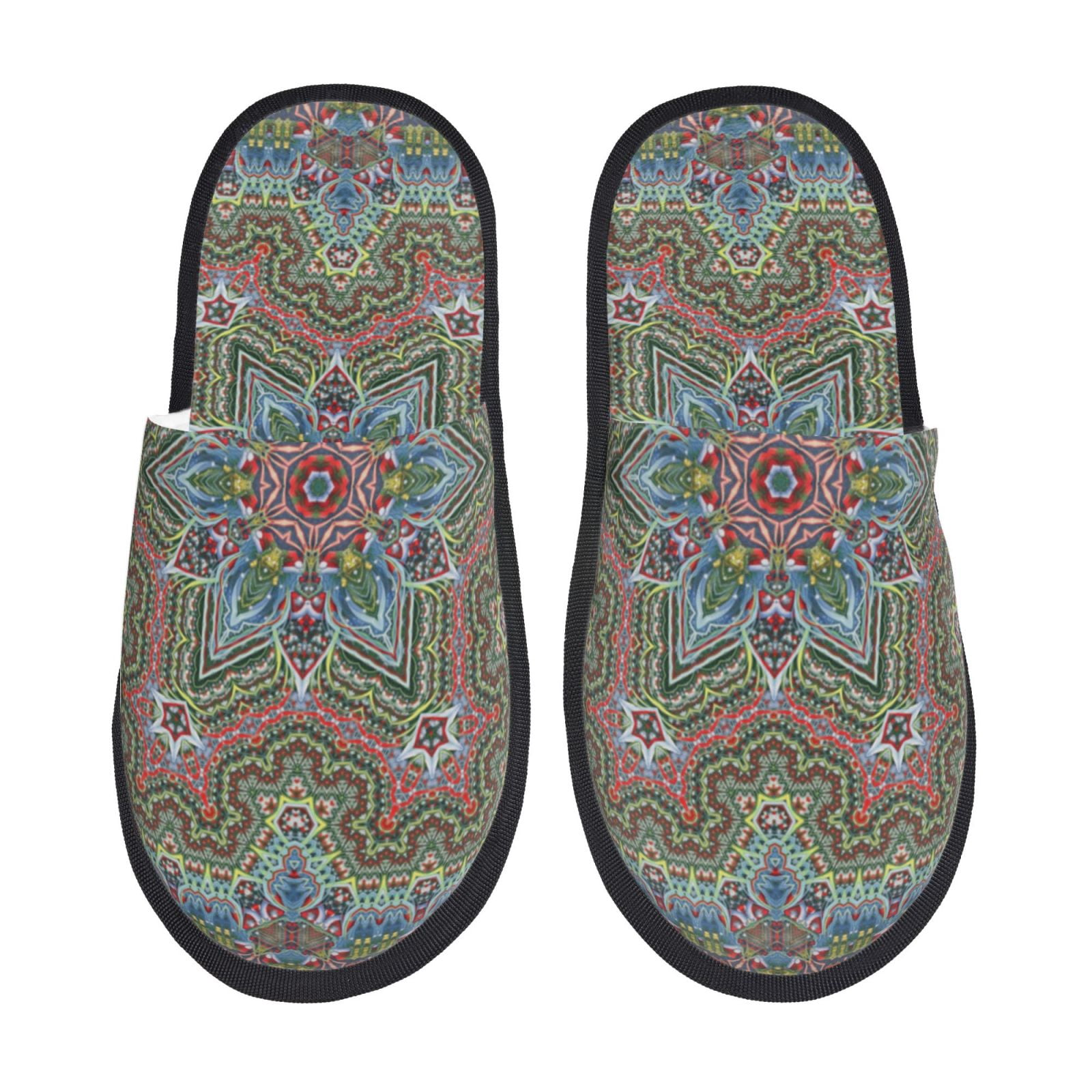 Silkie Snowflake Colorful Slippers for women and Men, House Shoes for ...