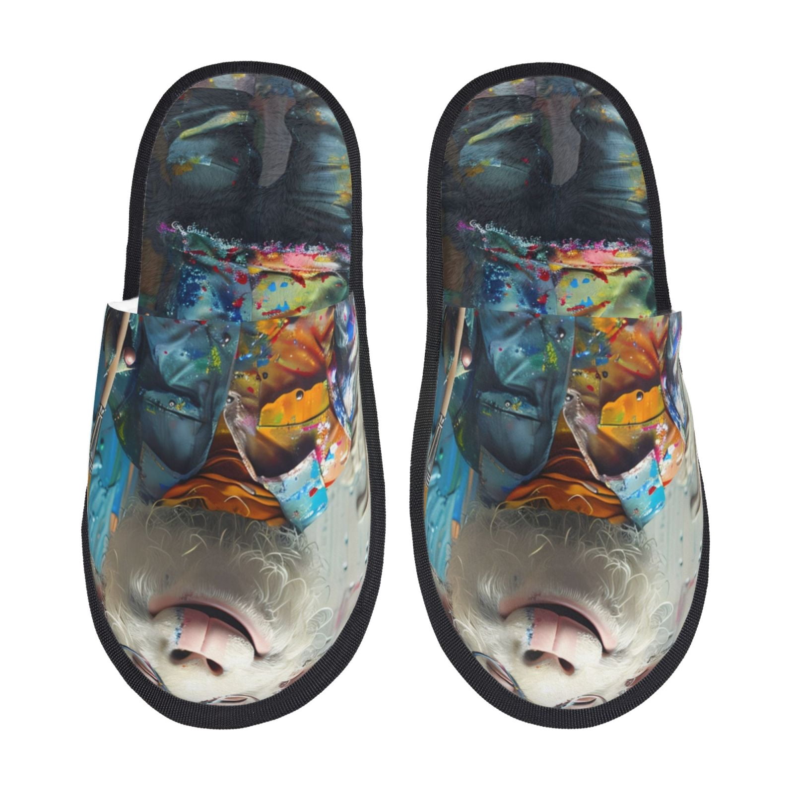 Silkie Whimsical Goat Artist Slippers for women and Men, House Shoes ...