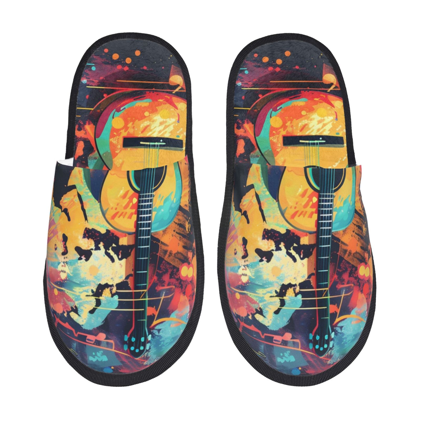 Silkie World Map Guitar Illustration Slippers for women and Men, House ...