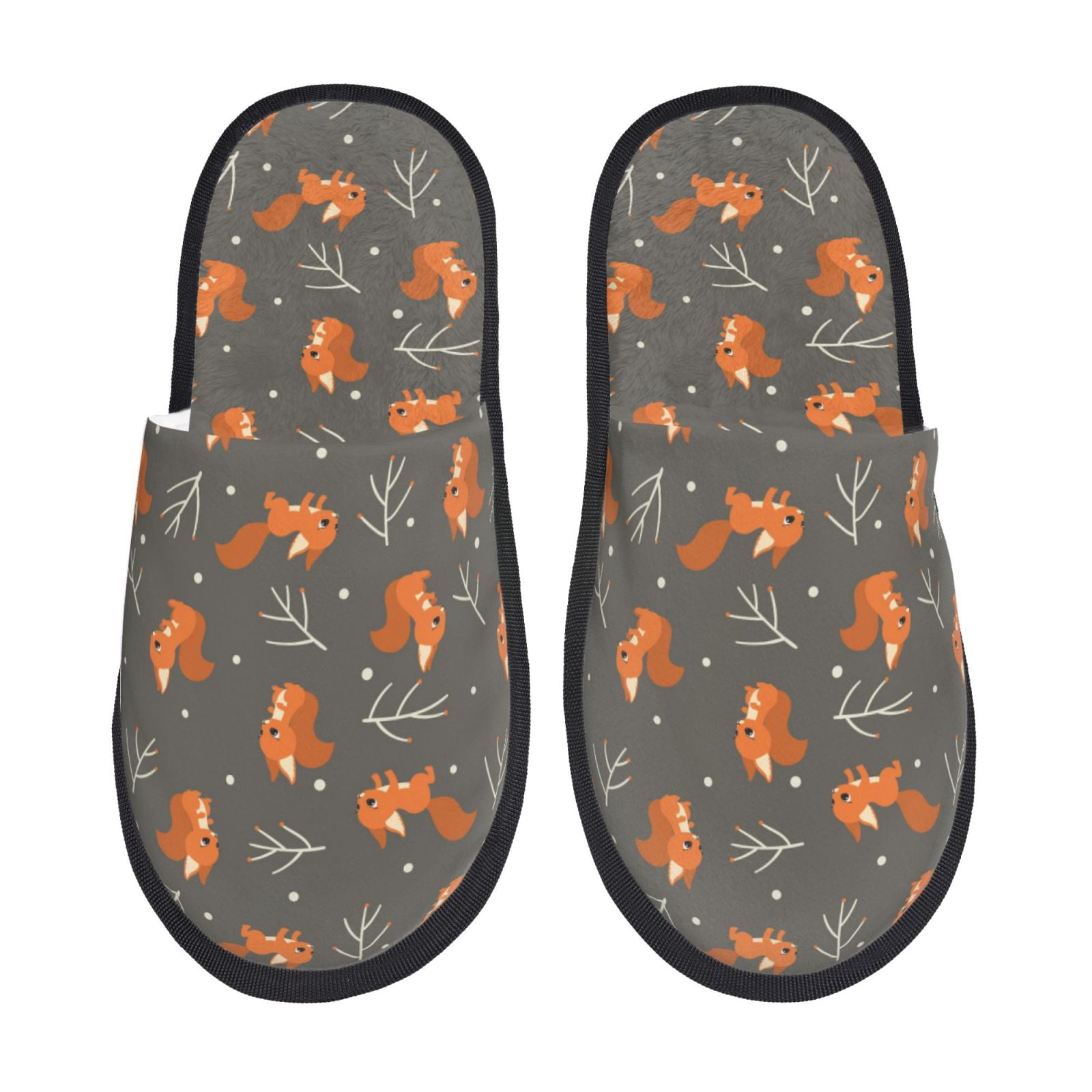 Silkie cute fall fox leaf Slippers for women and Men, House Shoes for ...