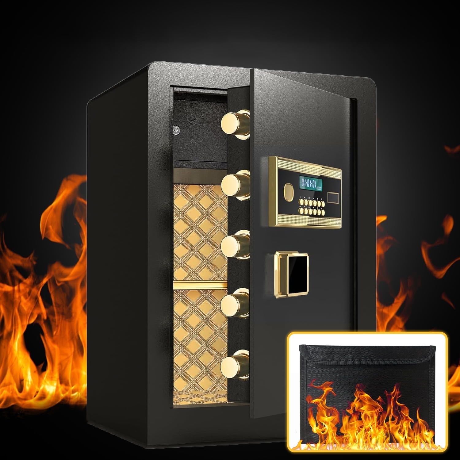 Silkight 2.5 Cub ft Safe Box Waterproof - Anti-Theft Digital Home ...