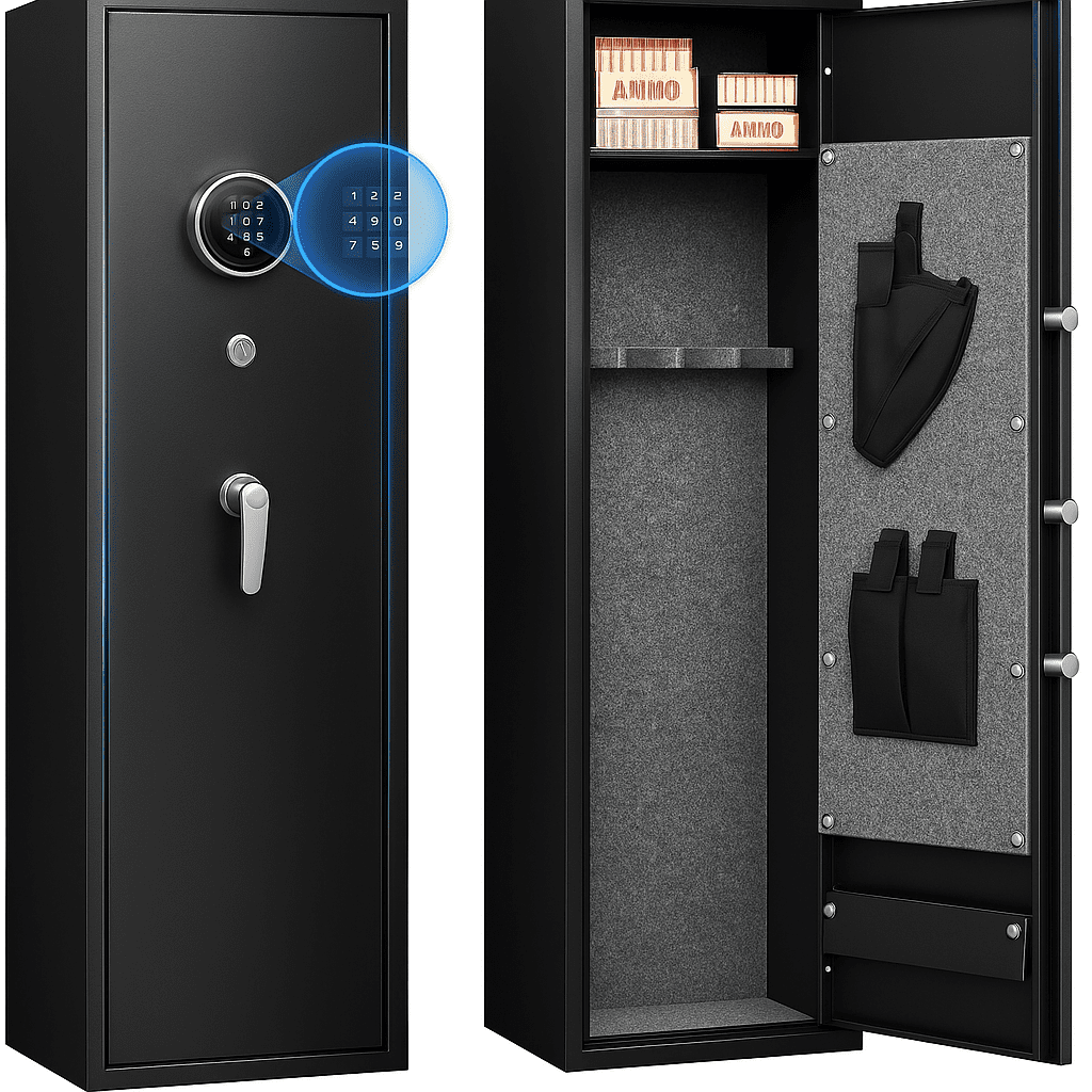 Silkight 3-5 Gun Safe - Metal Gun Cabinet with Backlit Digital Keypad ...