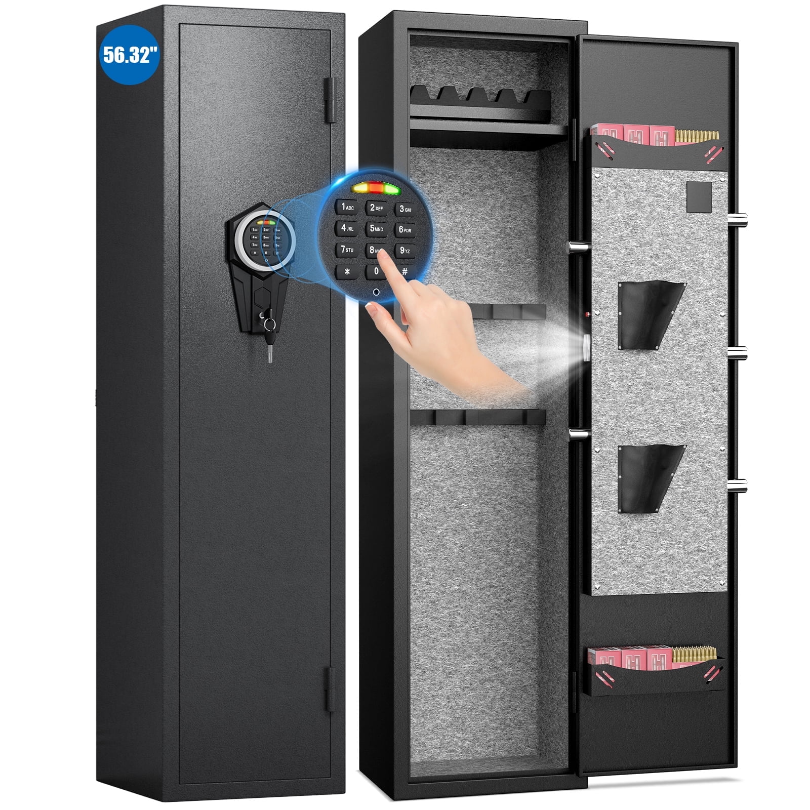Silkight 5-6 Long Gun Safe - Metal Gun Cabinets with Alarm System ...