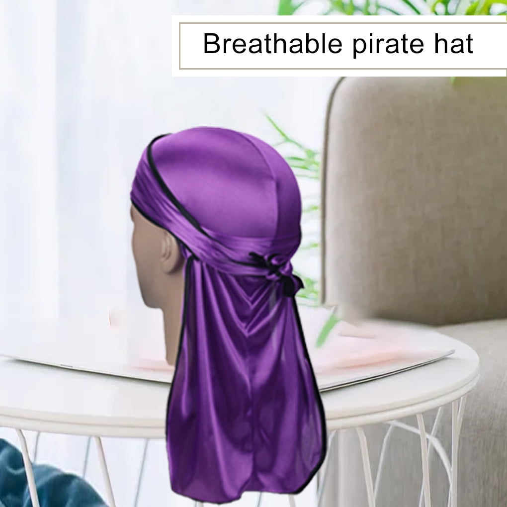 Silky Cap Bonnet Headwraps with Long Tail Fashion Elasticity Flexible ...