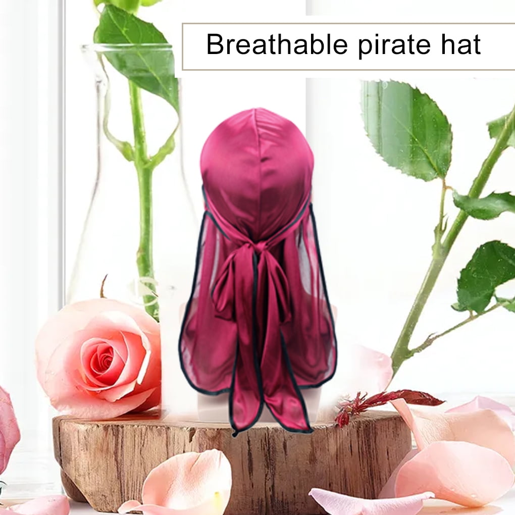 Silky Cap Bonnet Headwraps with Long Tail Fashion Elasticity Flexible ...