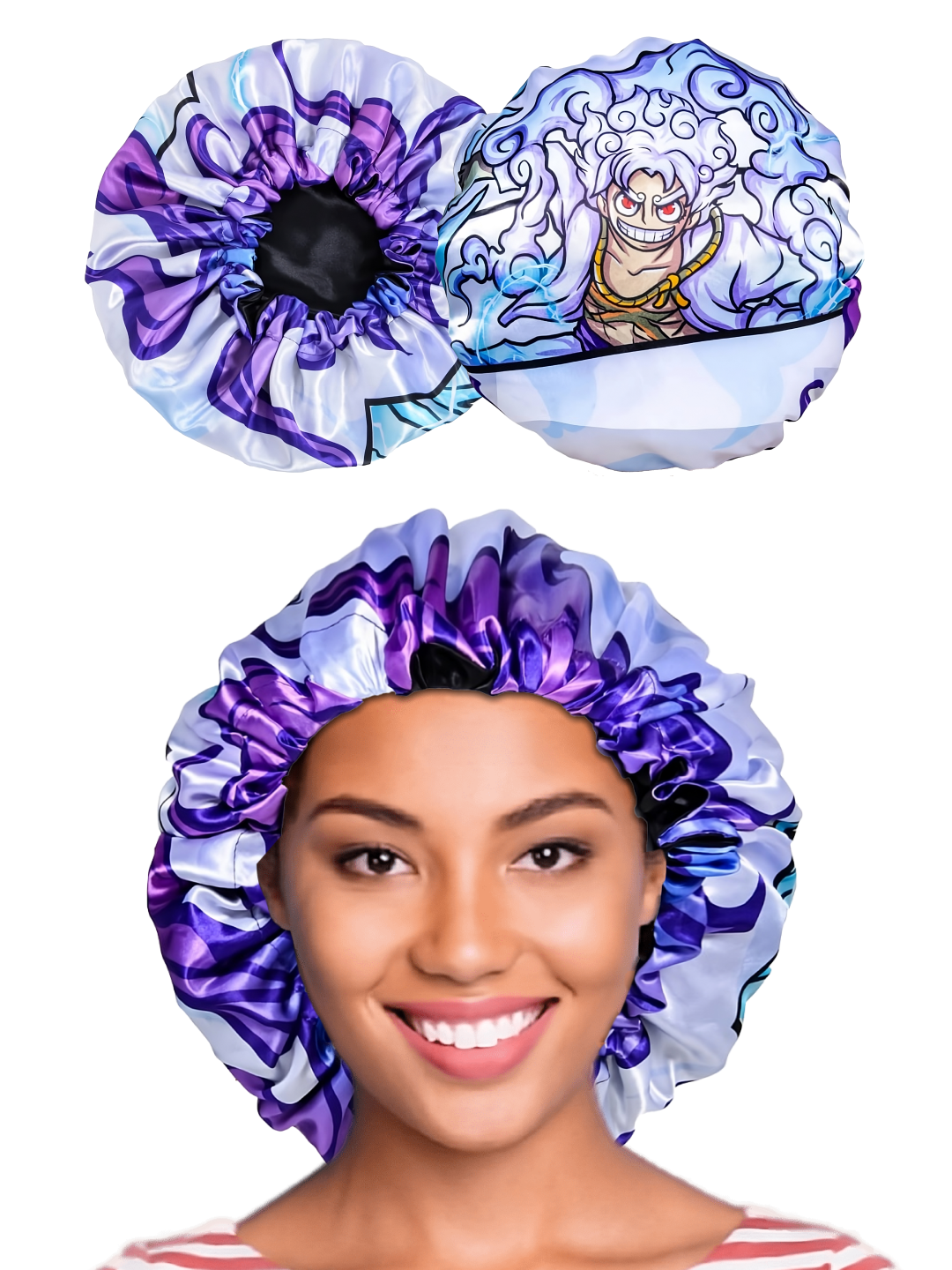 Silky Design Bonnet with Elastic Soft Band, Hair Braid Adjustable Women ...