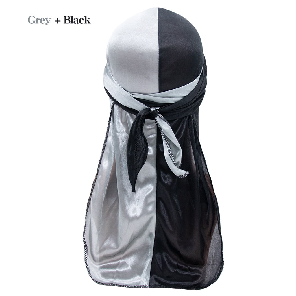 Silky Durag Caps, Two Tone Pirate Caps, Long-Tail Headwraps Wide Straps ...
