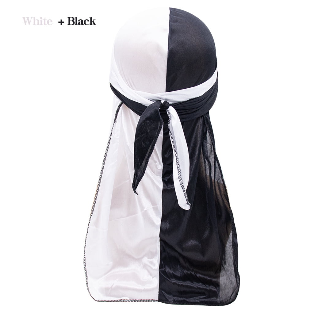 Silky Durag Caps, Two Tone Pirate Caps, Long-Tail Headwraps Wide Straps ...
